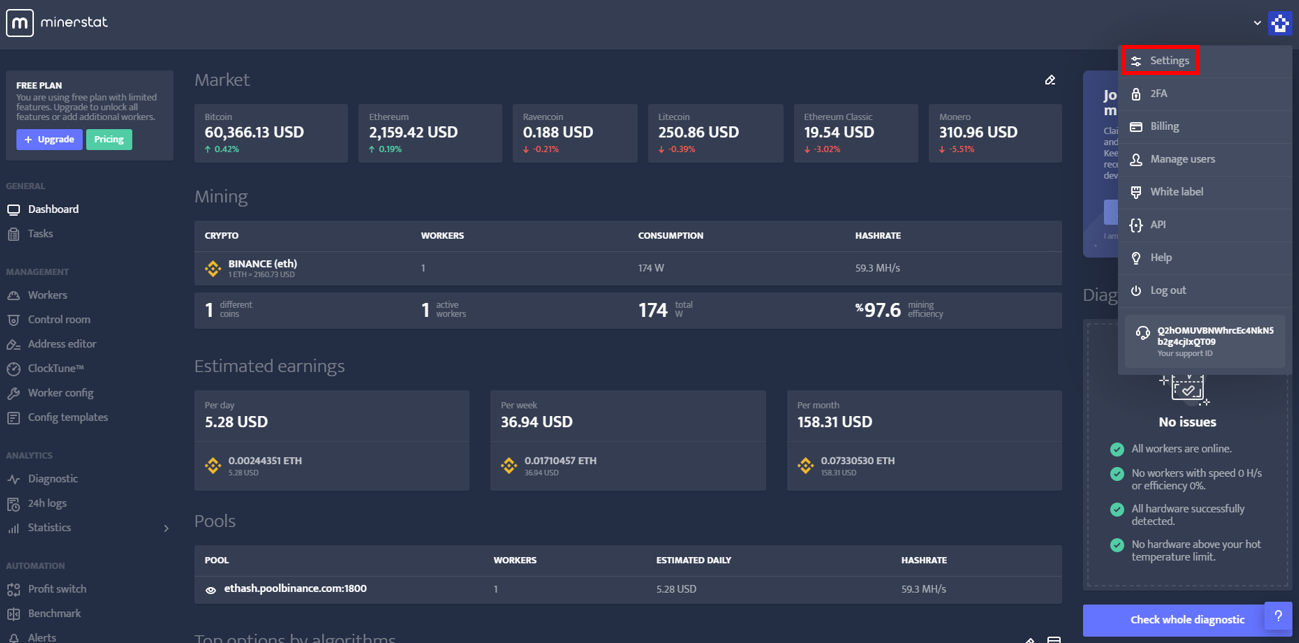【初期設定を少しいじるだけ！】Minerstatの報酬表示を日本円にする方法 – Crypto BLOG